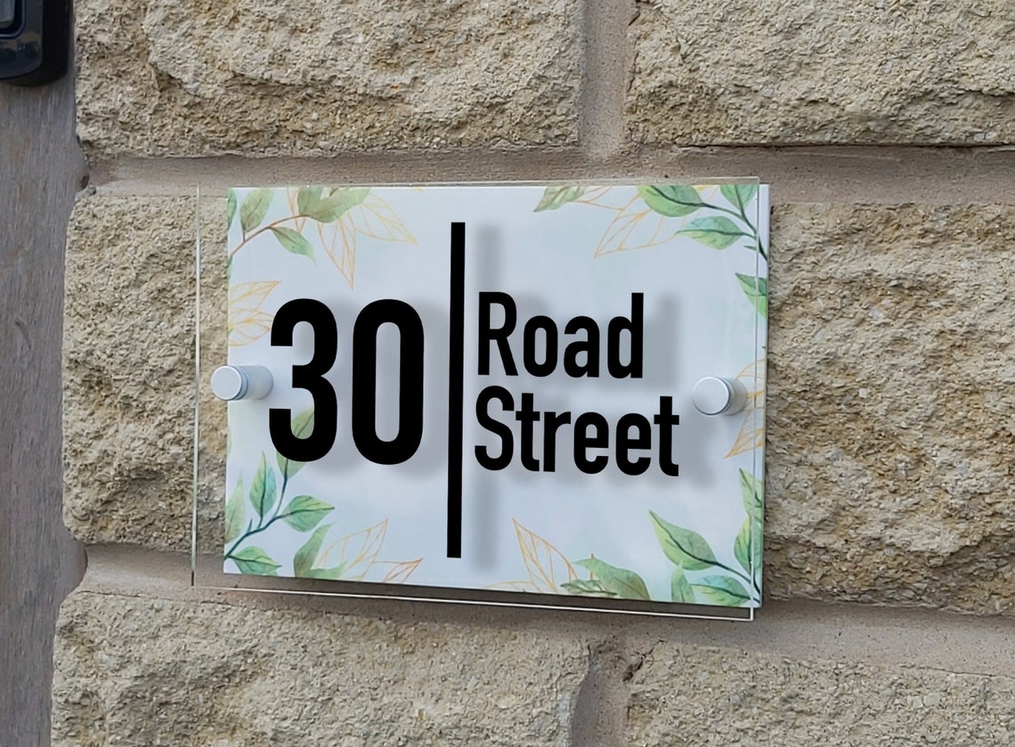 Personalised Perspex House Door Number Sign Split Design - Etsy UK