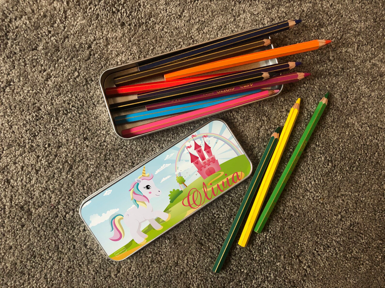 Personalised Childrens Pencil Tin With Printed Unicorn - Etsy
