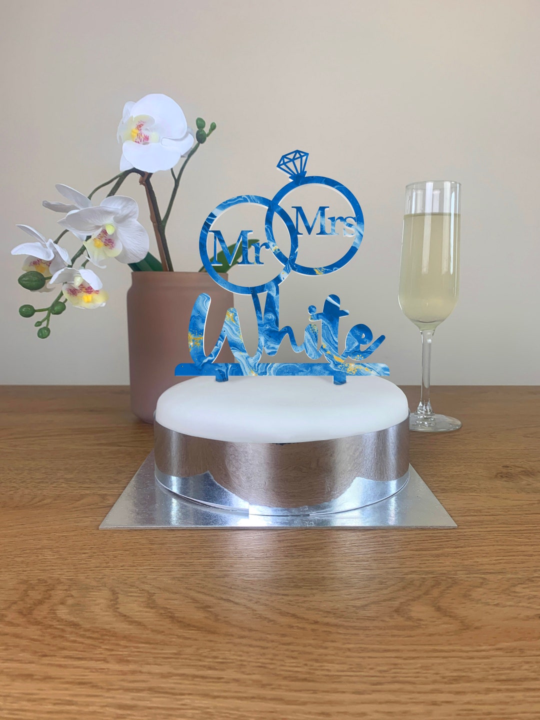 Pastel de bodas personalizado Topper Nombre personalizado Perspex Elija ...