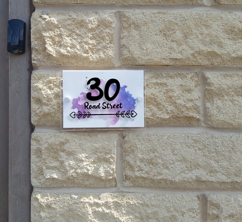 Personalised Perspex House Door Number Sign Heart Arrows Hard-wearing ...