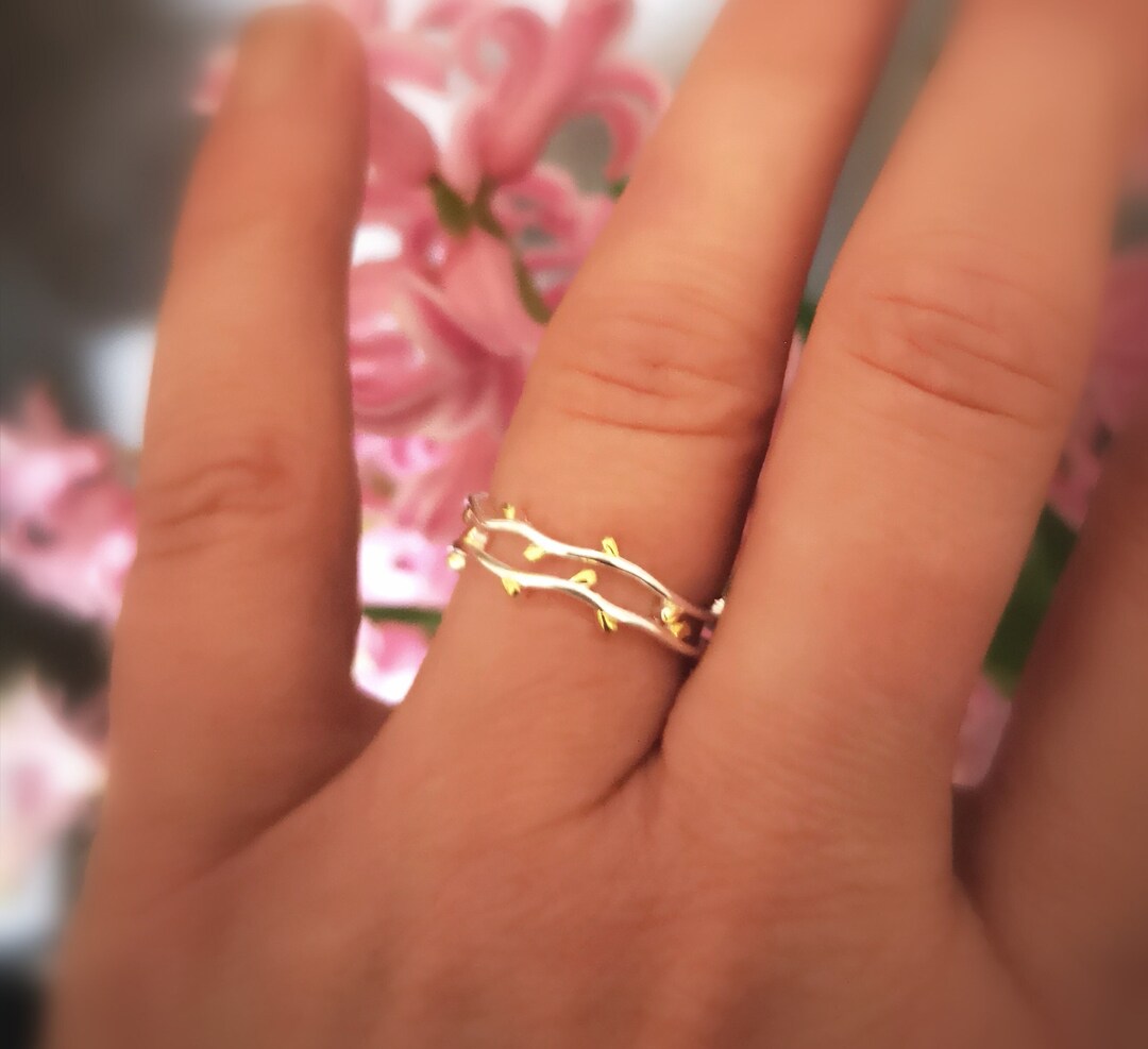 Ring, Finger Ring, Twigs, Bicolor, Adjustable in Size - Etsy
