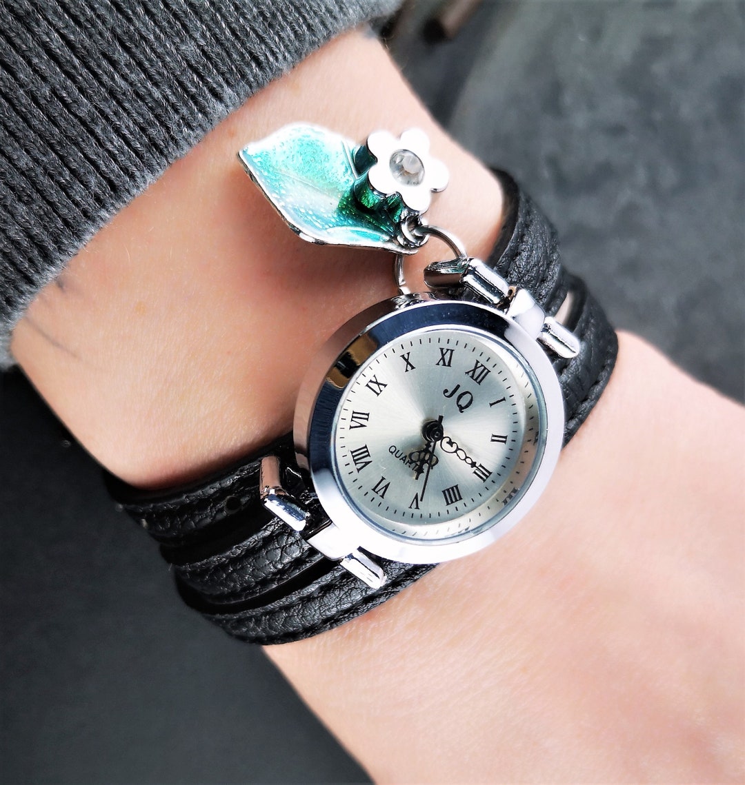 Wrist Watch Wrap Watch Faux Leather Decorated Leaf and - Etsy