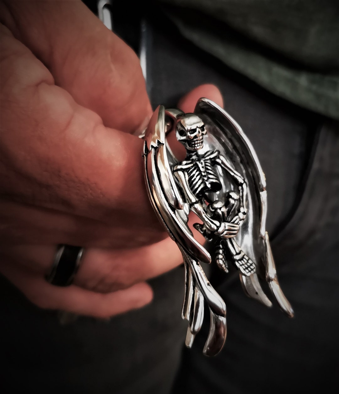 Solid Stainless Steel Key Fob, Men's, Gothic, Biker - Etsy