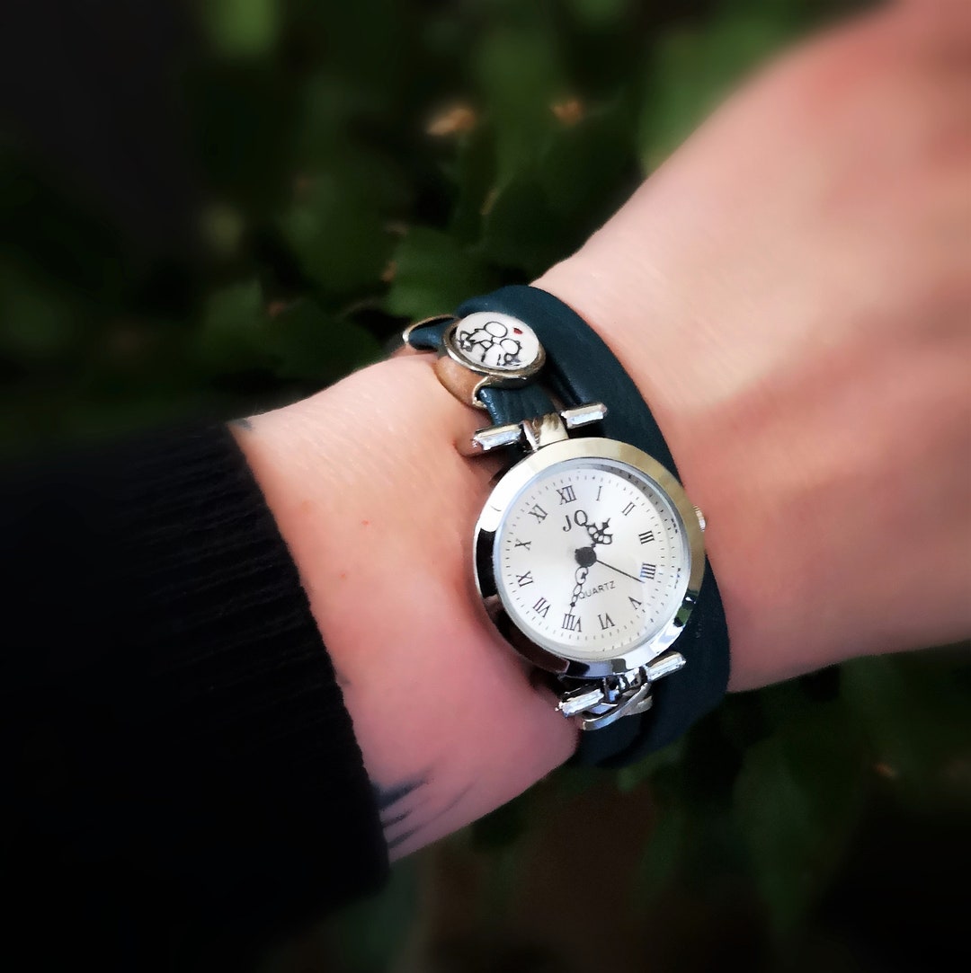Wrap-around Women's Watch, Faux Leather, Petrol – Wristwatch With ...
