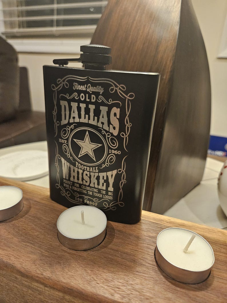 8 Oz Engraved Dallas Cowboys Whiskey Flask – Custom Laser Engraved Gift ...