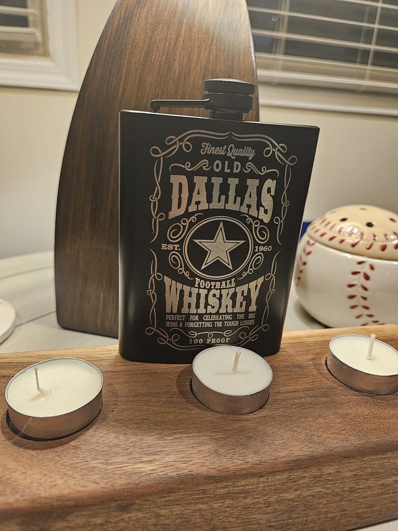 8 Oz Engraved Dallas Cowboys Whiskey Flask – Custom Laser Engraved Gift ...