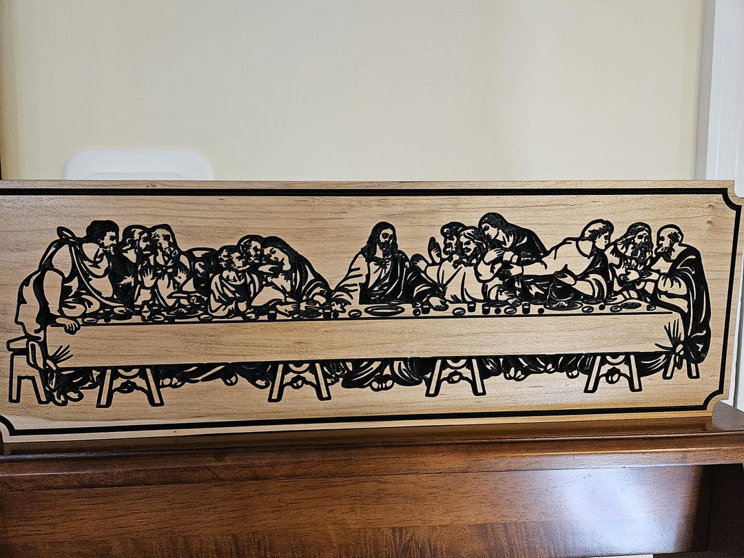Solid Maple Engraved Last Supper. 8x24x1 - Etsy