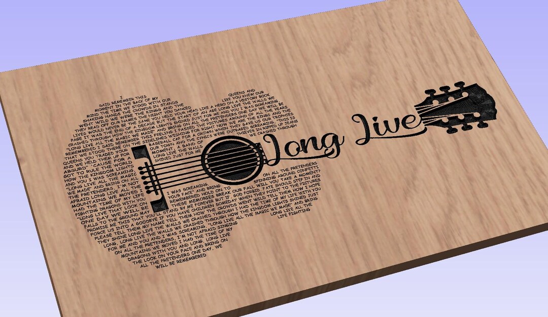 Long Live Song Lyrics Guitar Shaped SVG ONLY DIGITAL - Etsy