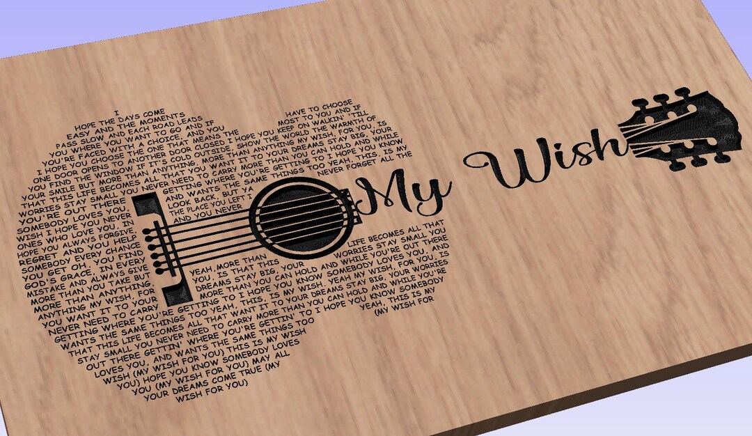 My Wish Song Lyrics Guitar Shaped SVG ONLY DIGITAL - Etsy