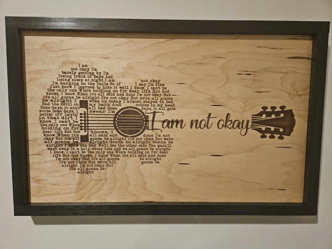 I Am Not Okay Song Lyrics Guitar Shaped SVG ONLY DIGITAL - Etsy