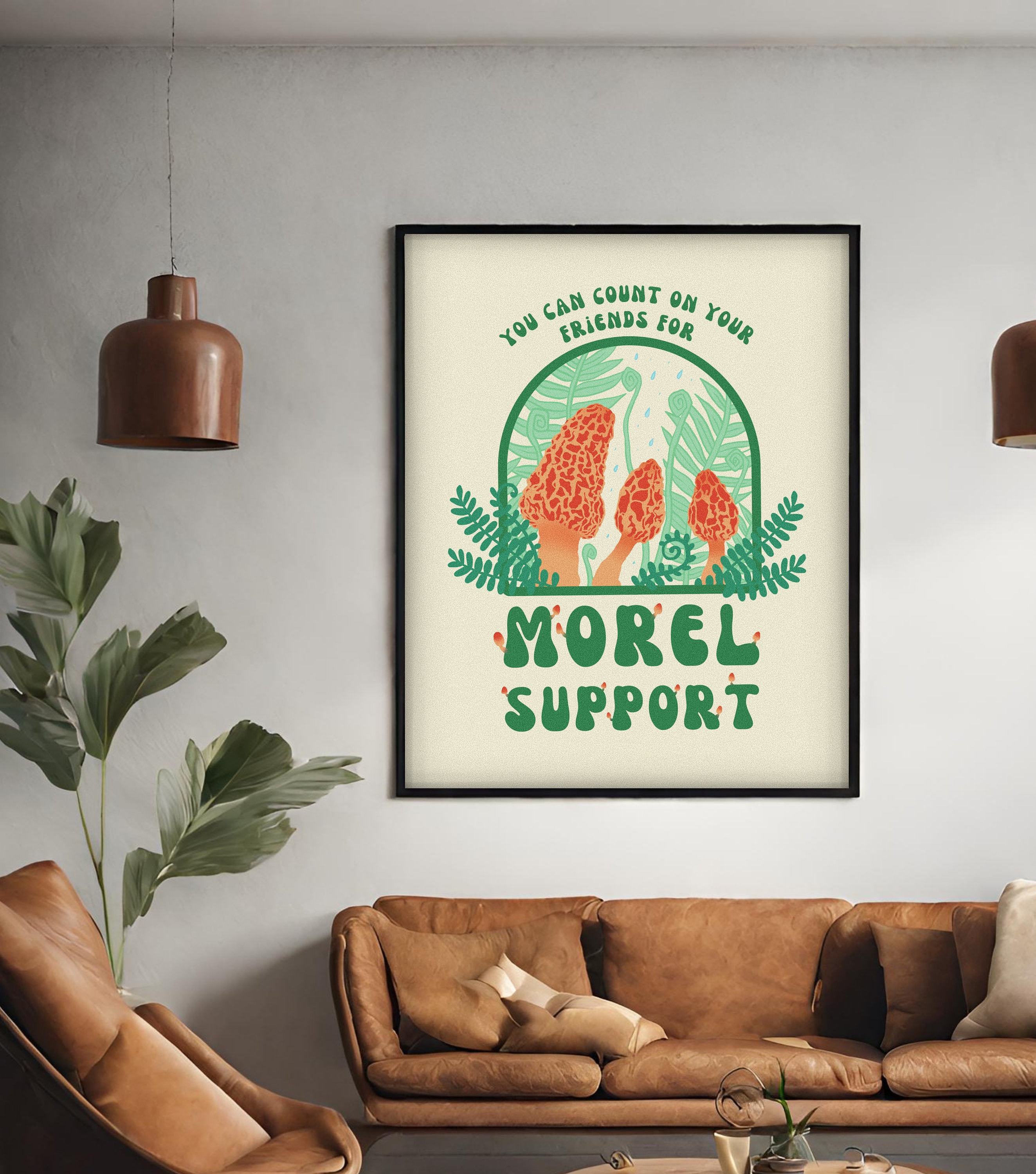 Morel Mushroom Emotional Support Poster, Printable Art, Digital ...