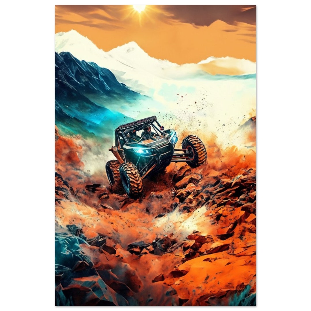 UTV Side by Side SXS Offroad Poster | Dirt Trail Riding Off-road Print ...