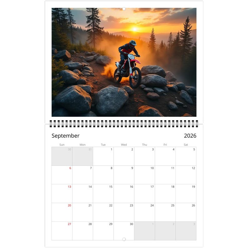 2026 Offroad Dirt Bike Calendar | 12-month | Extreme Riding Adventure ...