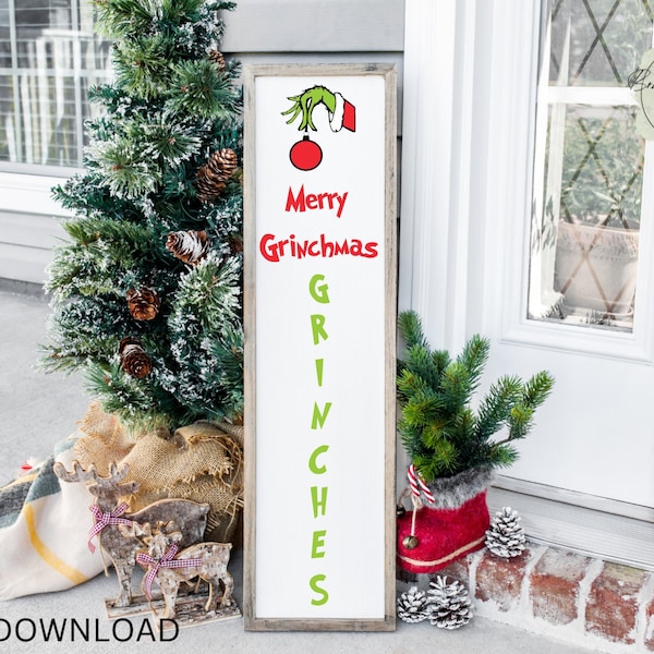 Merry Grinchmas Vertical Board Svg - Etsy