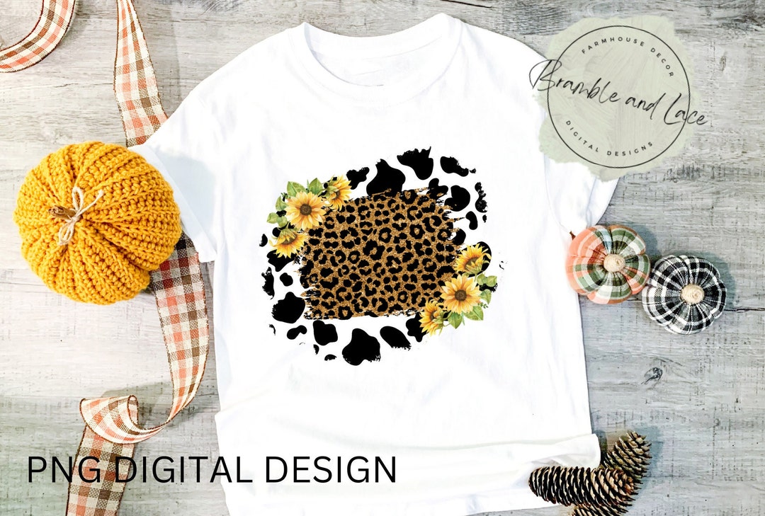 Cow Print Leopard Print Background PNG | Sunflower Sublimation ...