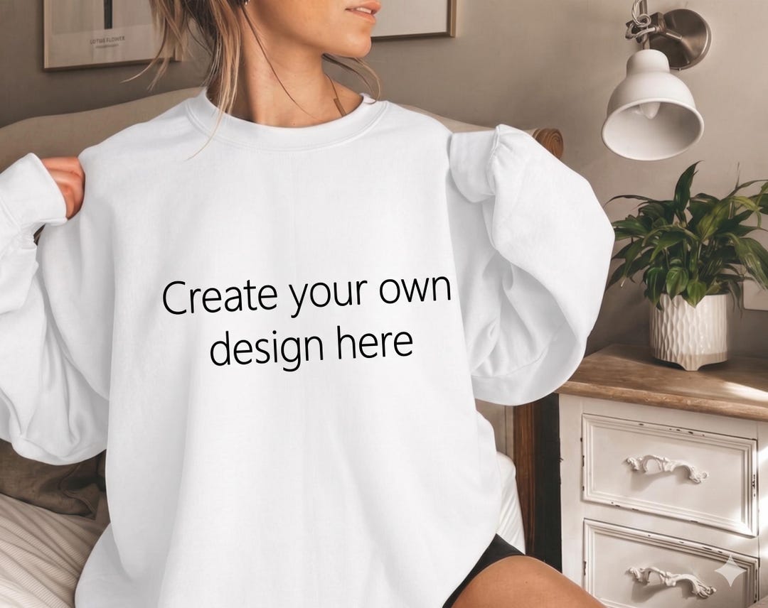 Custom Crewneck Sweatshirt, Personalized Logo Pullover, Custom Vinyl ...