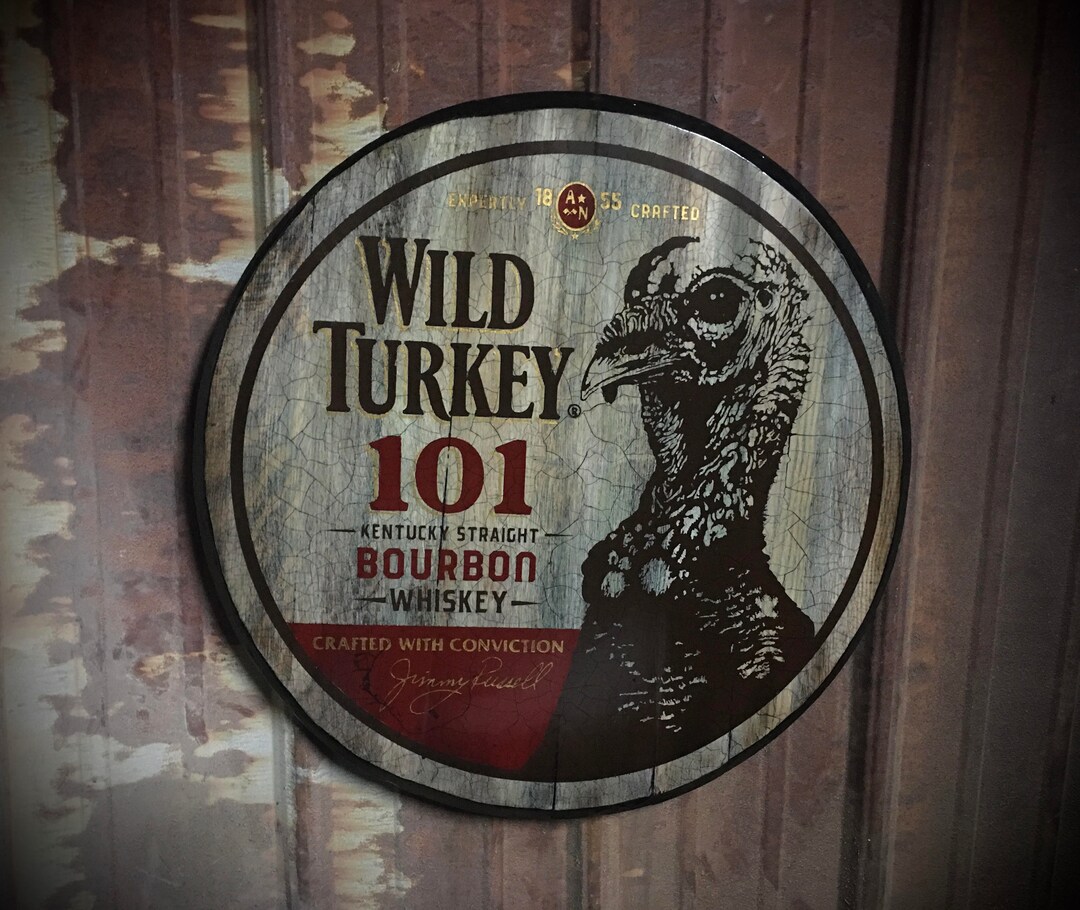 Wild Turkey 101 Hand Painted Bourbon Barrel Head Sign - Etsy