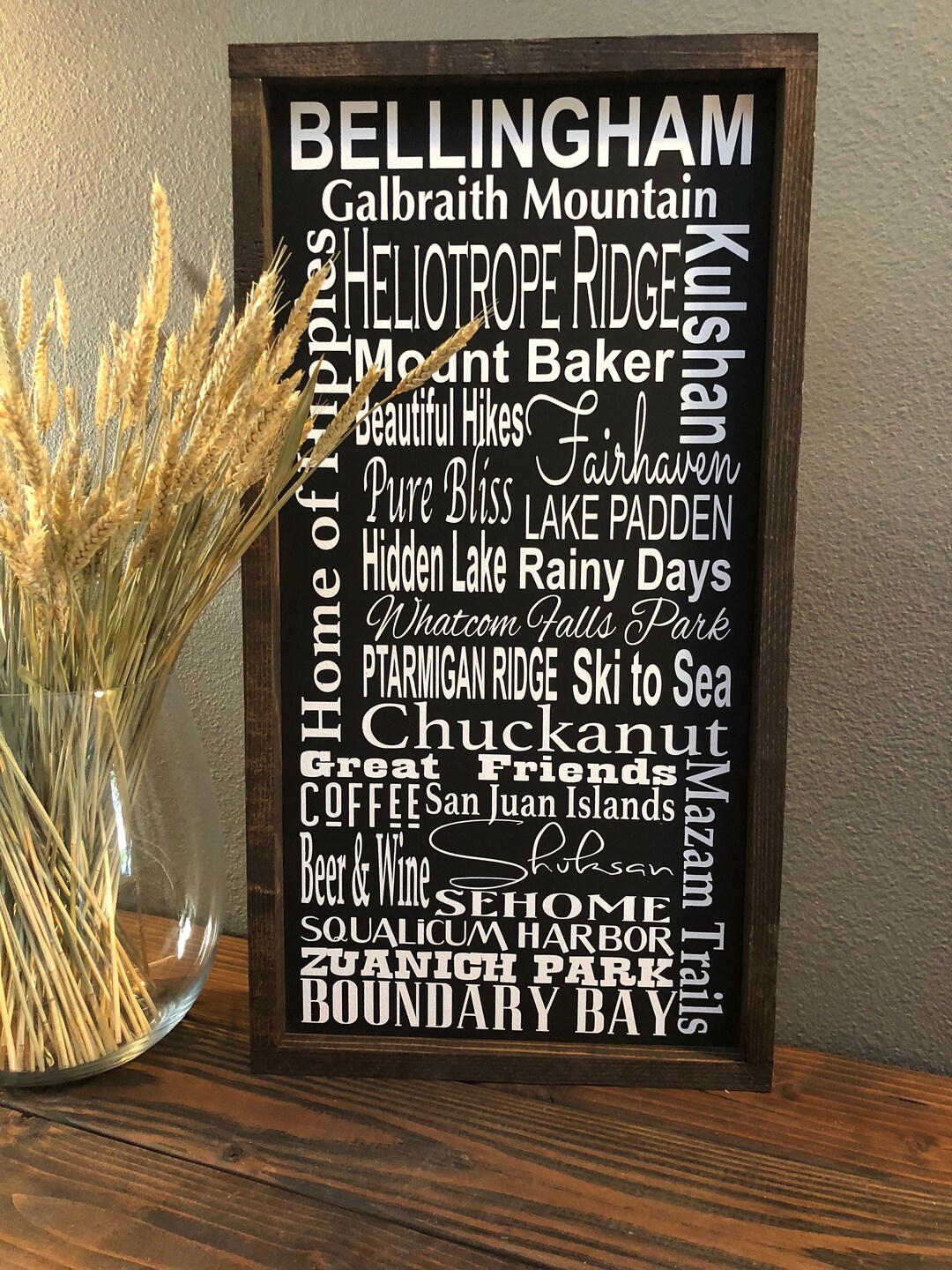 Free Domestic Shipping, Bellingham, Ferndale, Lynden Subway Sign, Wood ...