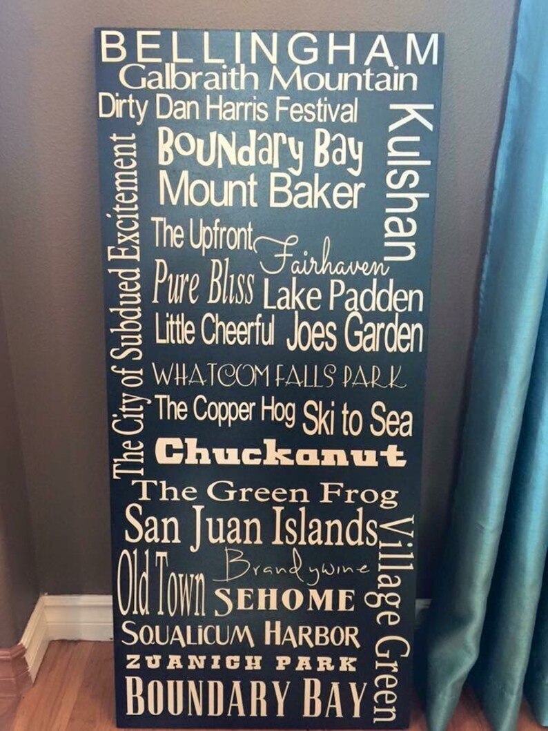 Free Domestic Shipping, Bellingham, Ferndale, Lynden Subway Sign, Wood ...