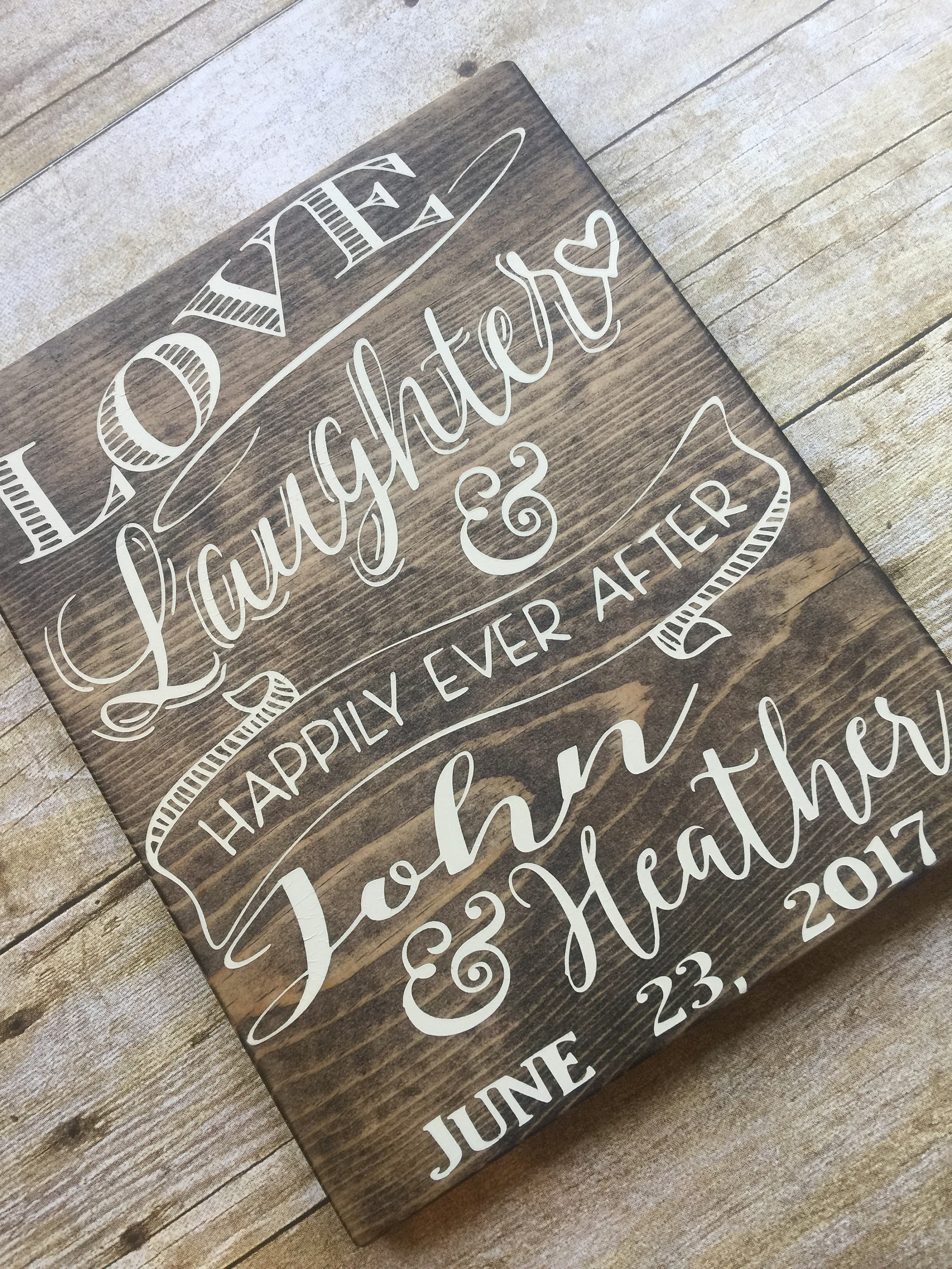 Personalized Wedding Gift Sign With Couples Name & Wedding Date ...