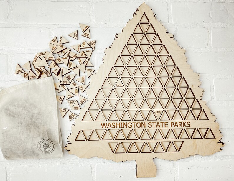 WA State Parks Wood Puzzle Board, Washington State Parks Visit Map - Etsy