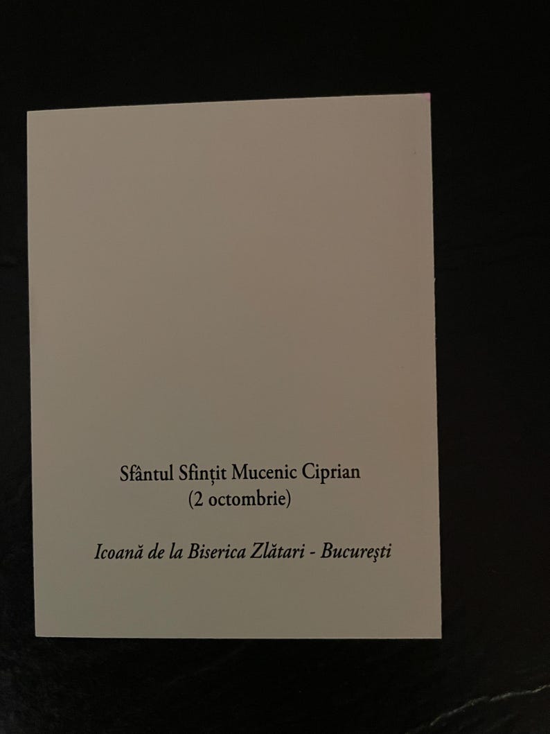 St Cyprian Prayer Card Blessed With Holy Oil and Holy Water at Zlatari ...