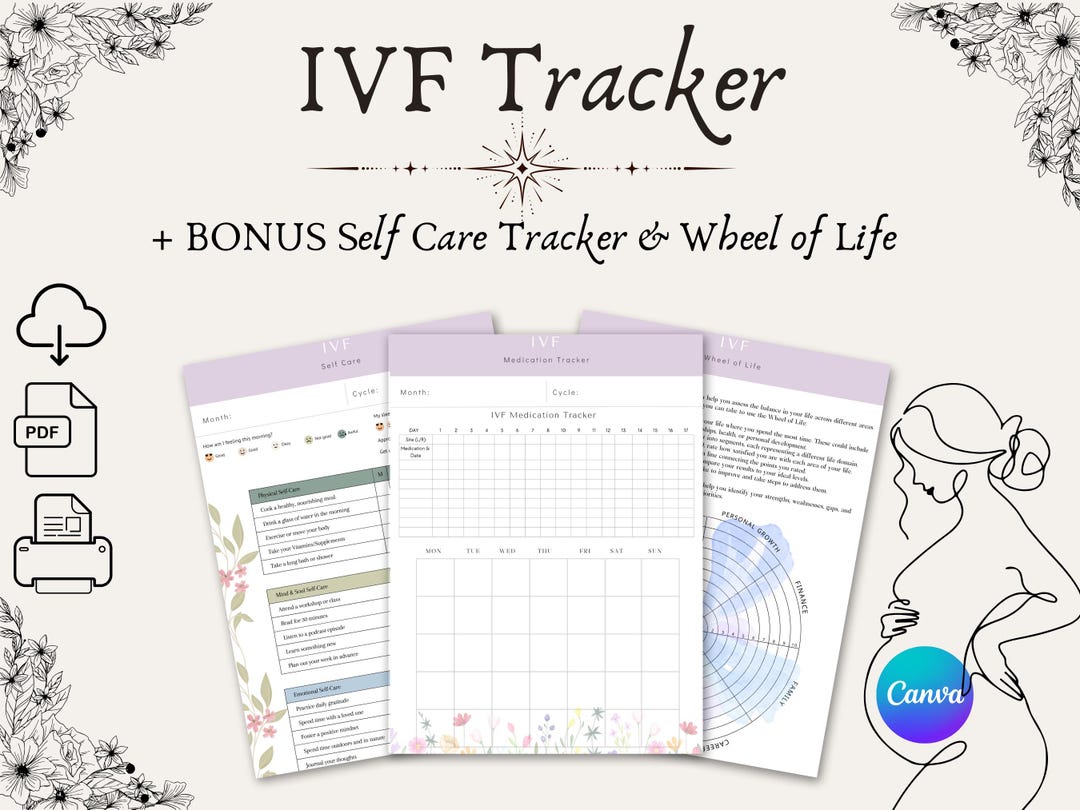 IVF Medication Tracker, PDF Printable, Selfcare Tracker, Wheel of Life ...