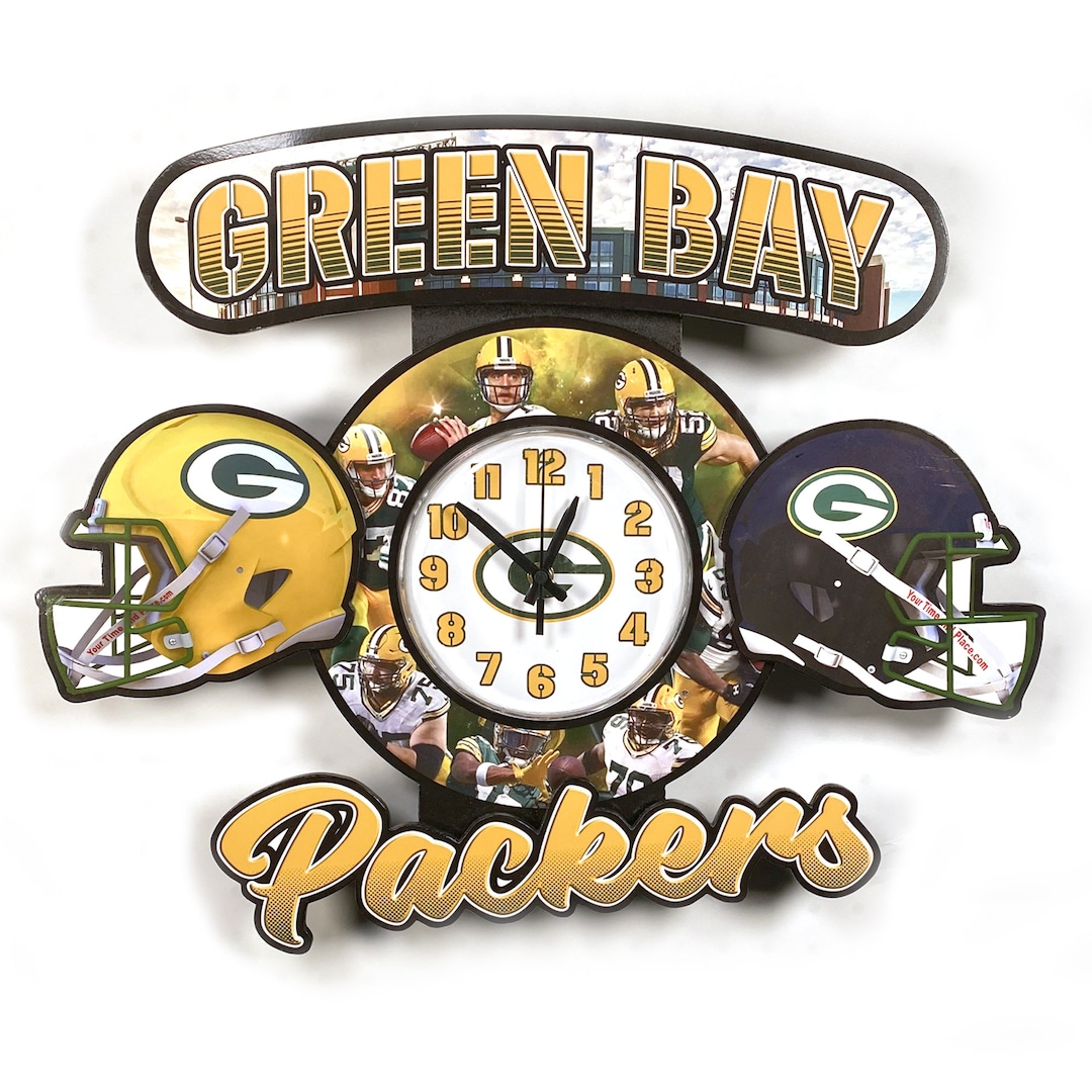 Green Bay Packers Wall Clock - Etsy