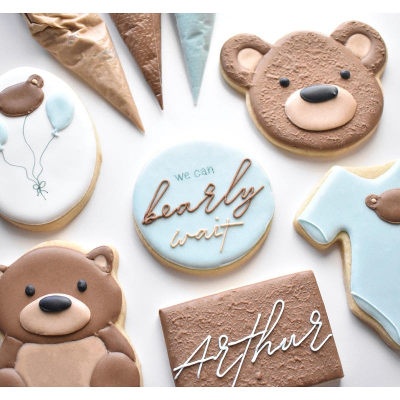 Bear Themed Blue Cookies - Etsy