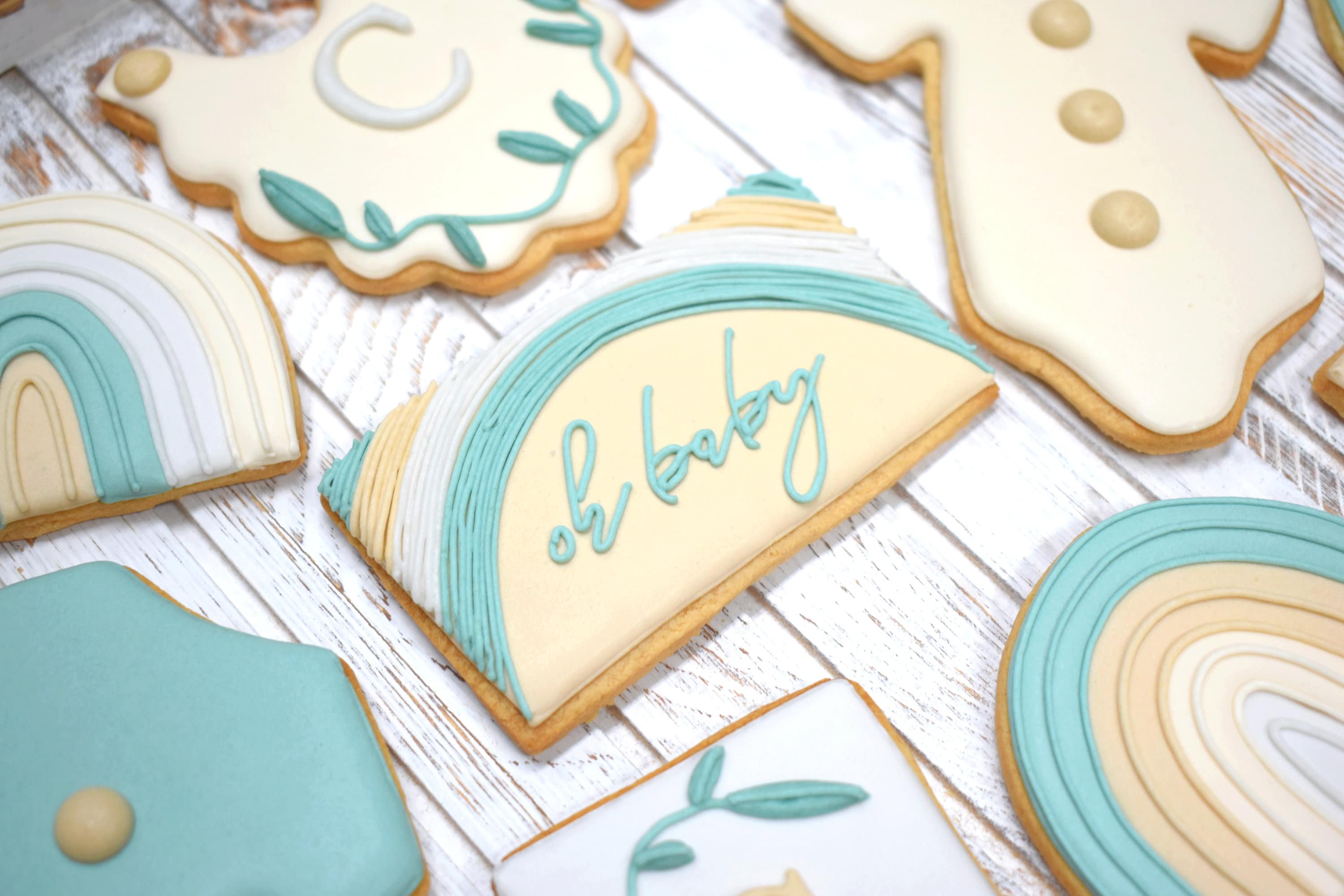 Boho Rainbow Baby Royal Icing Sugar Cookies - Individually Wrapped ...