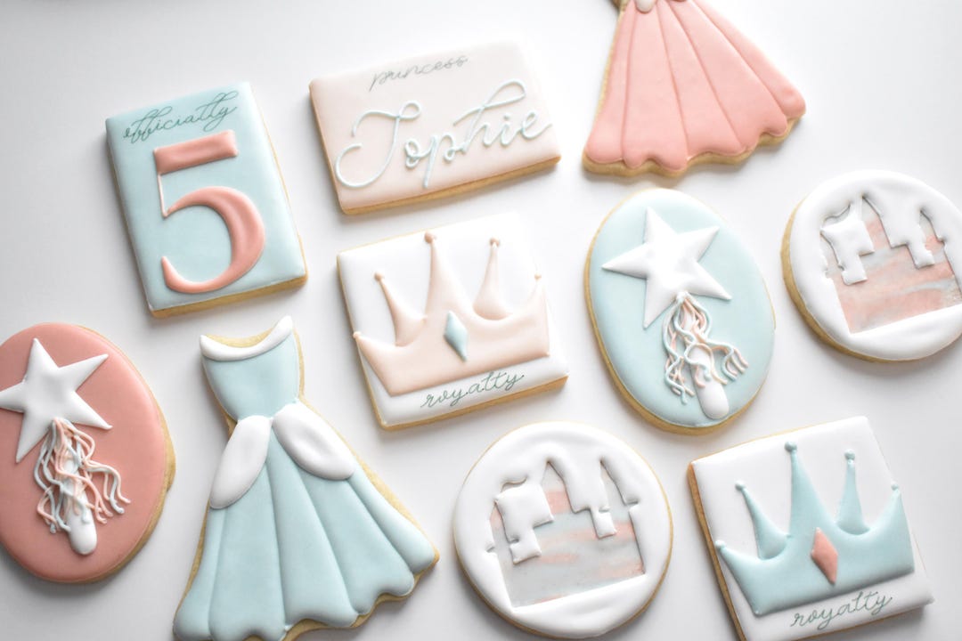 Princess Birthday Royal Icing Sugar Cookies - Individually Wrapped ...