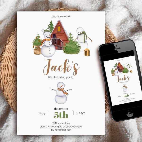 Snowman Birthday - Etsy