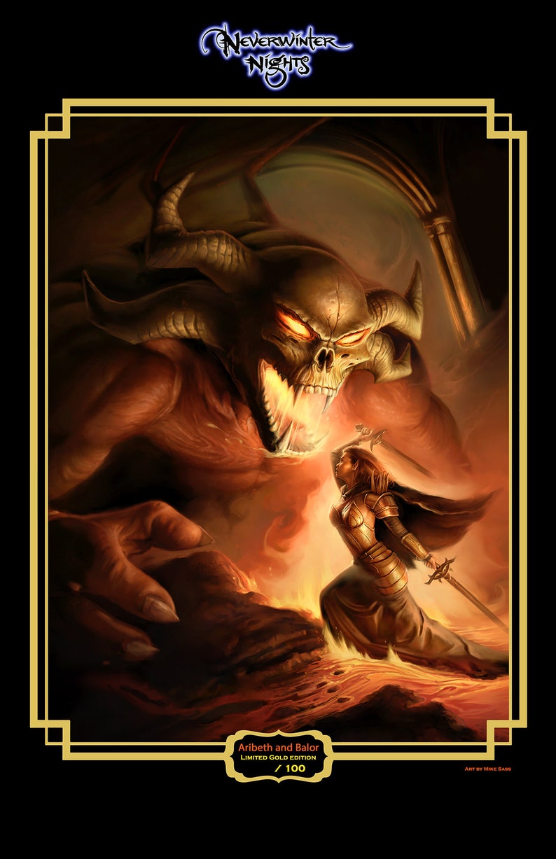 Neverwinter Nights Aribeth and Balor Foil Limited Edition Print - Etsy ...