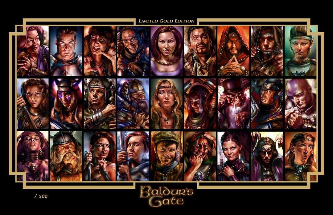 Baldurs Gate 1 Print-limited Gold Foil Edition-new! - Etsy