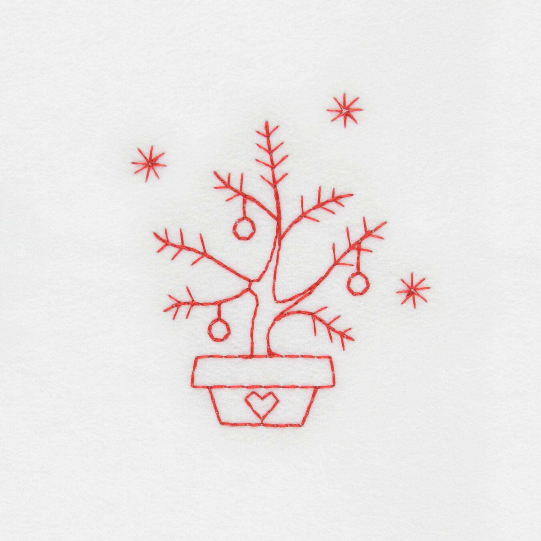 Christmas Tree Embroidery Design 4x4'' Hoop Redwork Christmas - Etsy