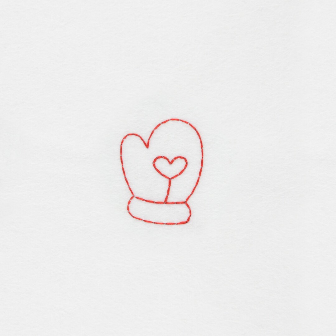 Petite Mitten Embroidery Design 4x4'' Hoop Redwork Christmas - Etsy