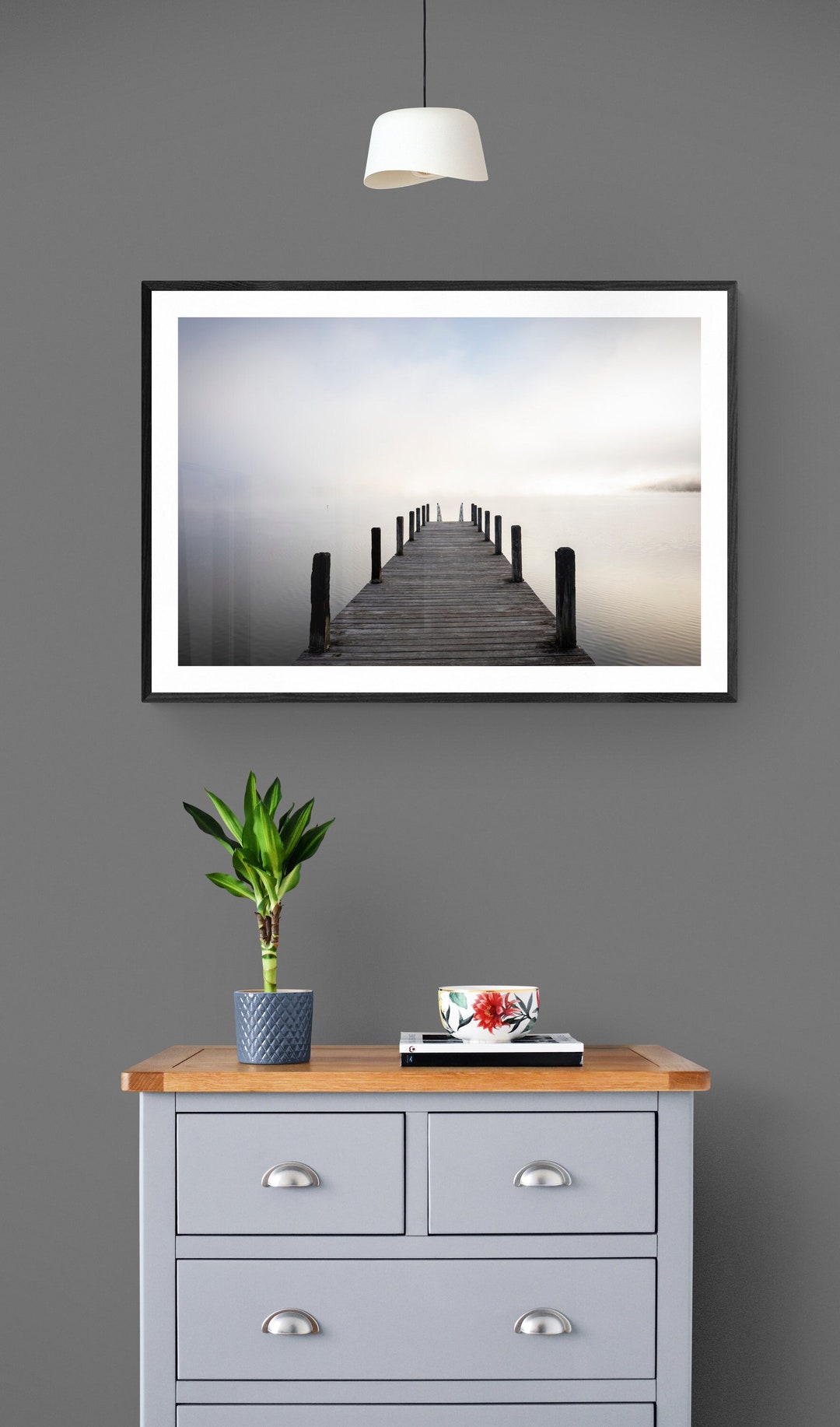 Foggy Dock Print | Minimalist Lake House Wall Art | Tim’s Ford Lake ...