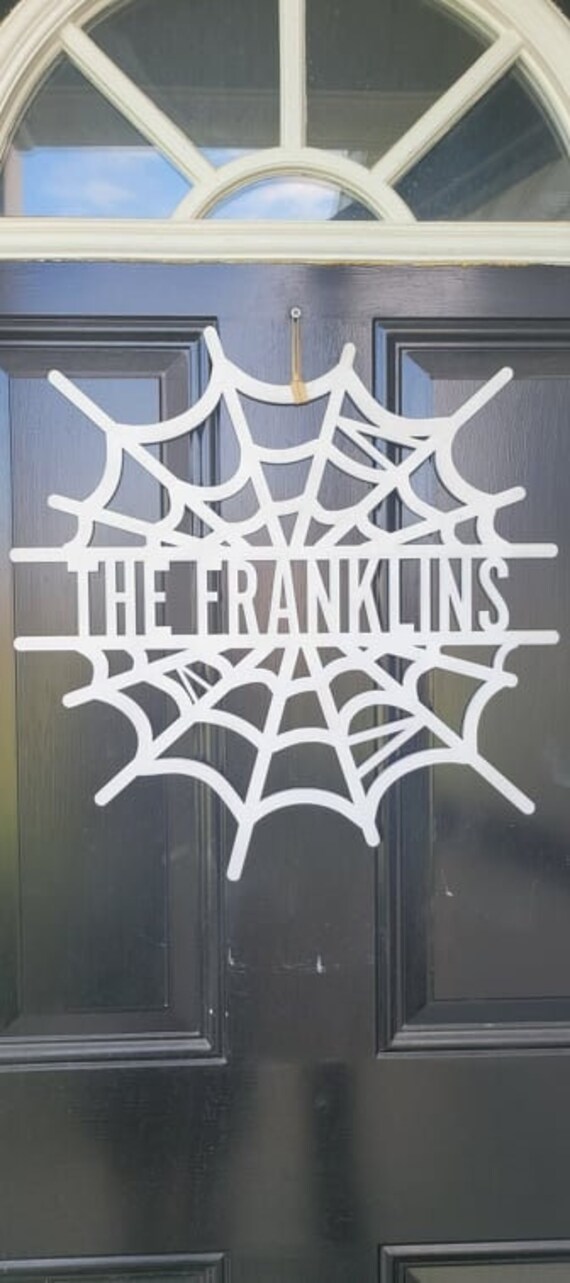 Custom Spider Web Door Sign Halloween Door Hanger Fall Porch - Etsy