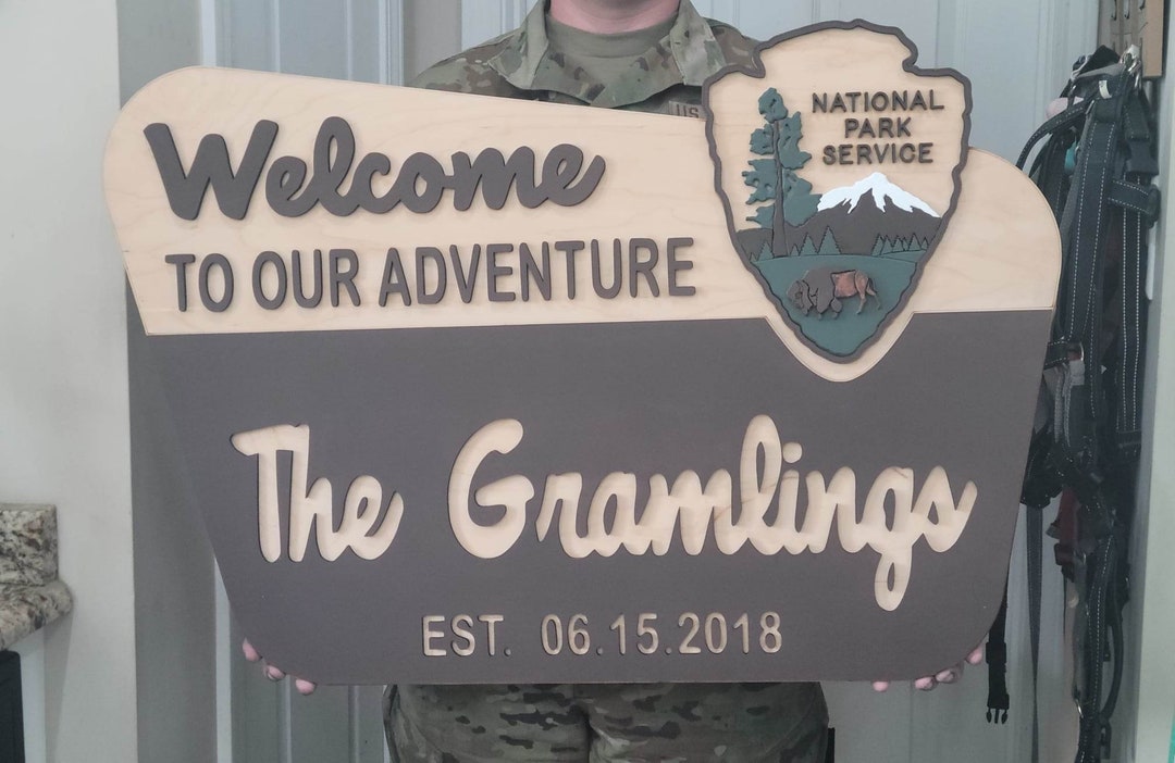 Custom National Park Sign, Vacation Rental Sign, RV Decor, Camper Sign ...