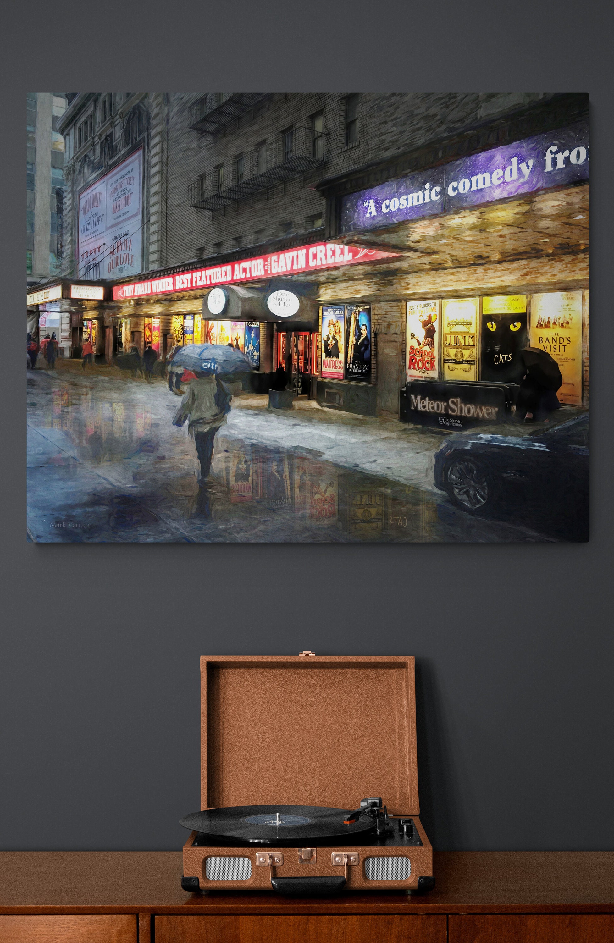 New York City, One Shubert Alley, Raining on Broadway, Broadway Print ...