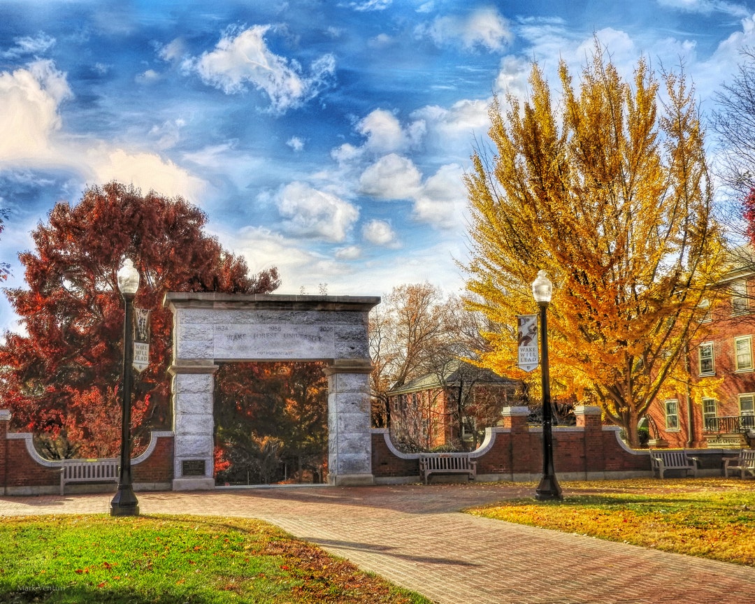 Wake Forest University Print, Winston-salem Print, Wake Forest Campus ...
