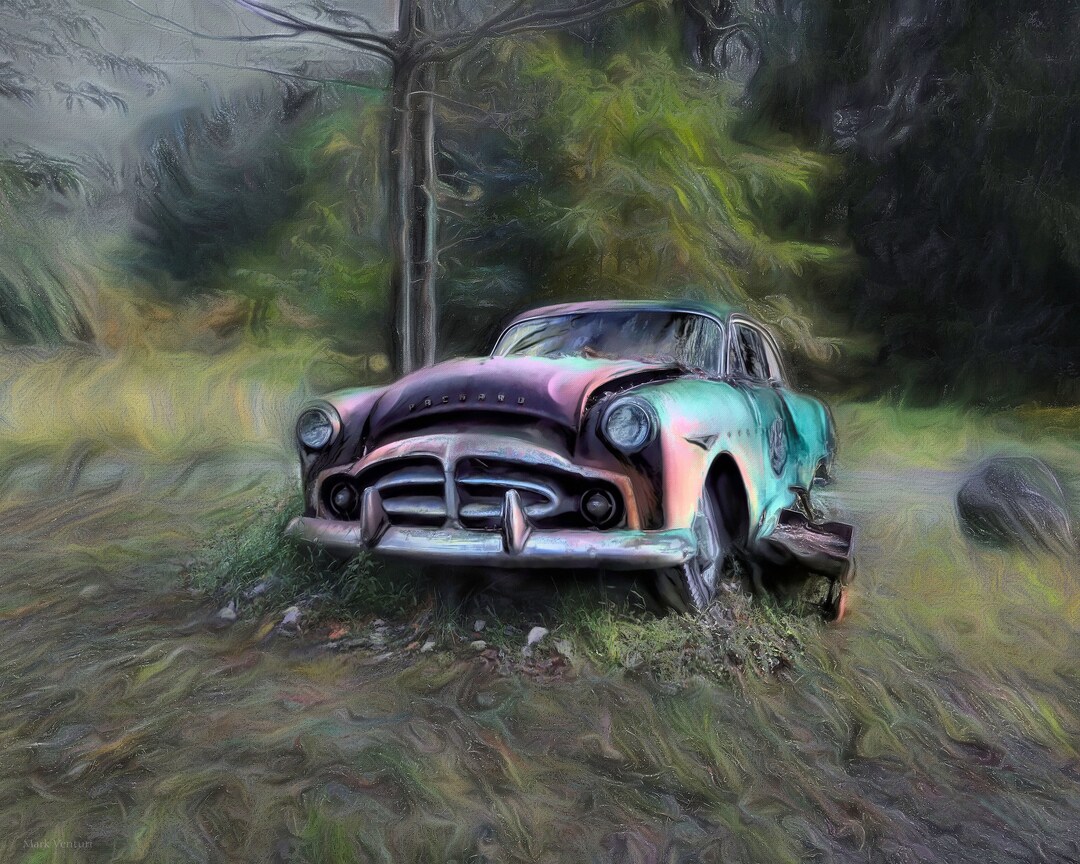 Old Packard Photo 1951, Old Car Print, Rusty Old Car, Junkyard Art, Man ...