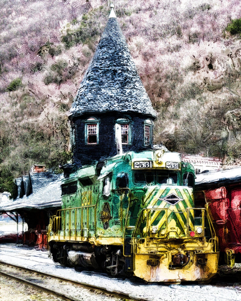 Jim Thorpe PA Train Station Art Print, Late Fall Snow - Etsy