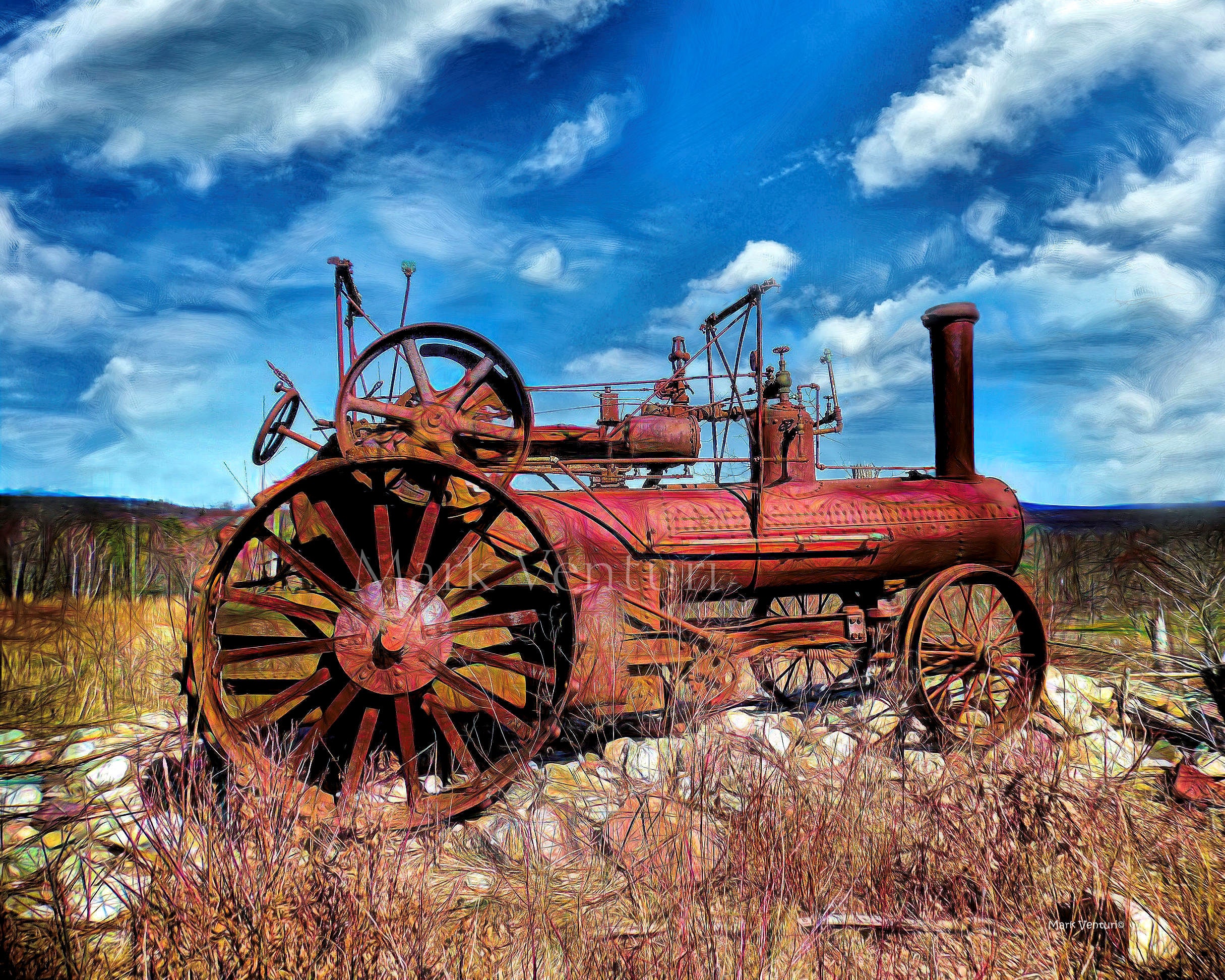 Steam Tractor, Rusty Steam Tractor, Steam Tractor Print, Old Antique ...
