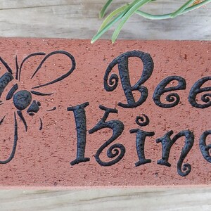 BEE KIND Custom Honey Bee Garden Large Engraved Brick Paver Stone ...