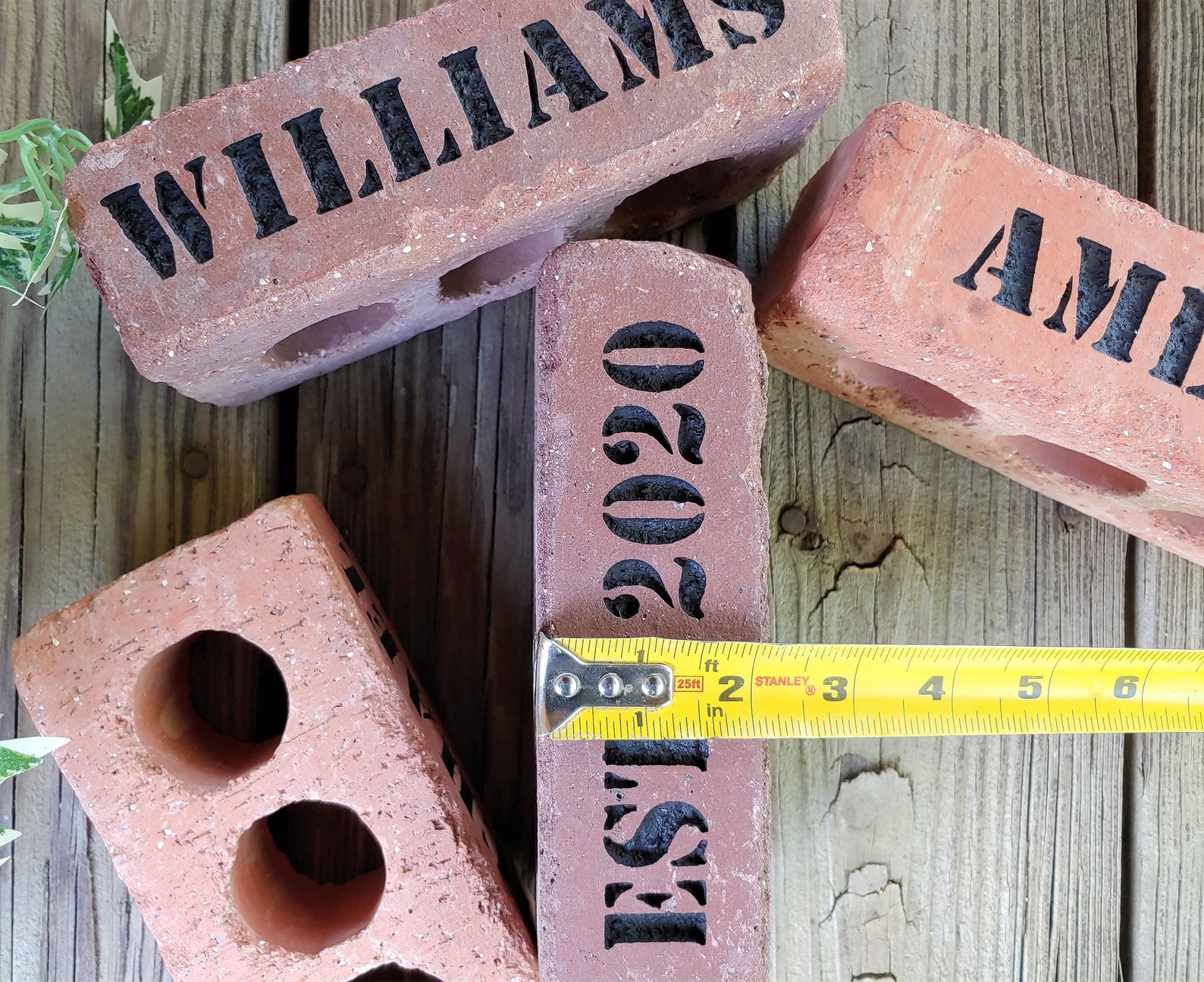 Custom Carved Chunky Industrial Bricks With Family Name / | Etsy