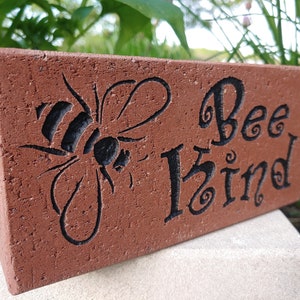 BEE KIND Custom Honey Bee Garden Large Engraved Brick Paver Stone ...