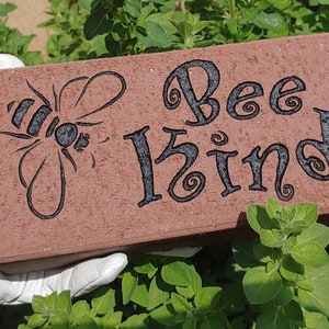 BEE KIND Custom Honey Bee Garden Large Engraved Brick Paver Stone ...