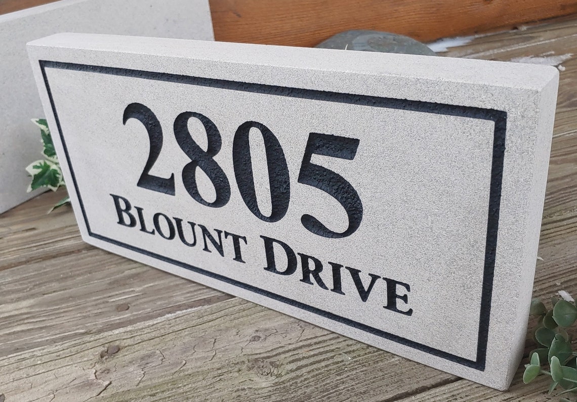 LARGE Indiana Limestone Address Stone Block With Street Name/ - Etsy