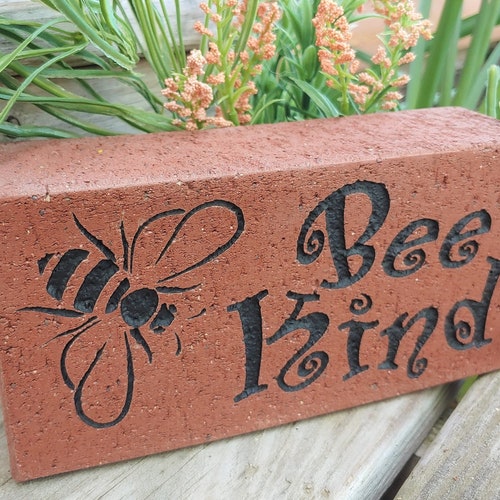 BEE KIND Custom Honey Bee Garden Large Engraved Brick Paver - Etsy